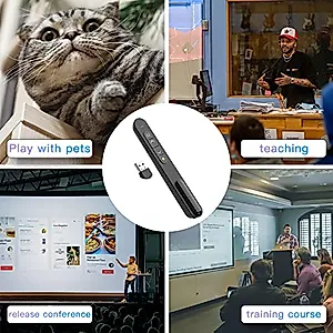 QUI Presentation Clicker, Hyperlink Volume Control Wireless Presenter,PPT PowerPoint Clicker, RF 2.4GHz USB Presentation Remote Control PowerPoint Presentation Clicker for Keynote/PPT/Mac/PC