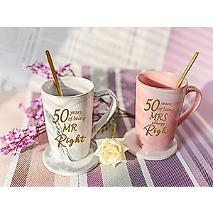 50th Wedding Anniversary Coffee Mugs 50th Wedding Mugs 50 Year Parents Anniversary Mugs 50th Anniversary Mugs for Couple Her Husband Wife Parents Golden Anniversary Mugs for Parents Mugs 14 Ounce