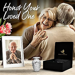 White Rose Urn Keepsake - Beautiful Small Urn for Ashes - Mini White Urn with Premium Box & Bag - White Keepsake Urn - Honor Your Loved One with a Mini Urn Rose - Token Urn for Human Ashes or Pet