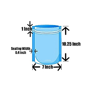 AwePackage 50 Pack of 7"x10" Airtight Zipper Stand Up Pouch Bag - Clear Front Aluminum Foil Back Heat Sealable Zip Lock