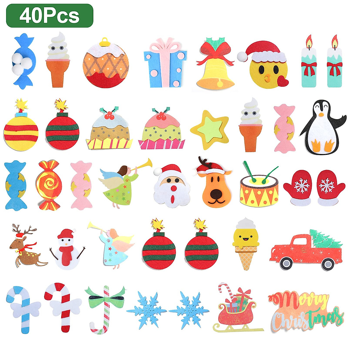 Felt Christmas Tree - 3.5 FT Wall Felt Christmas Tree for Kids with 40 Pcs Ornaments, DIY Xmas Gifts for Christmas Decorations