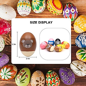 6Pack Easter Wooden Percussion Musical Shake Eggs for Toddler Kids Boys Girls ,Easter Basket Essentials Easter Basket Stuffers