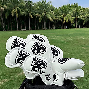 Montela Golf Putter Cover Poker Ace Mallet Putter Headcover Blade Putter Covers Golf Club Covers Leather Golf Putter Head Covers with Magnetic for Scotty Cameron Odyssey Ping Custom&Non-Custom
