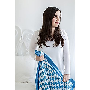 SwaddleDesigns Stroller Blanket, Cozy Plush Baby/Toddler Blanket, 30x40 inches, Forever Diamonds with Blue Satin Trim, Royal Blue