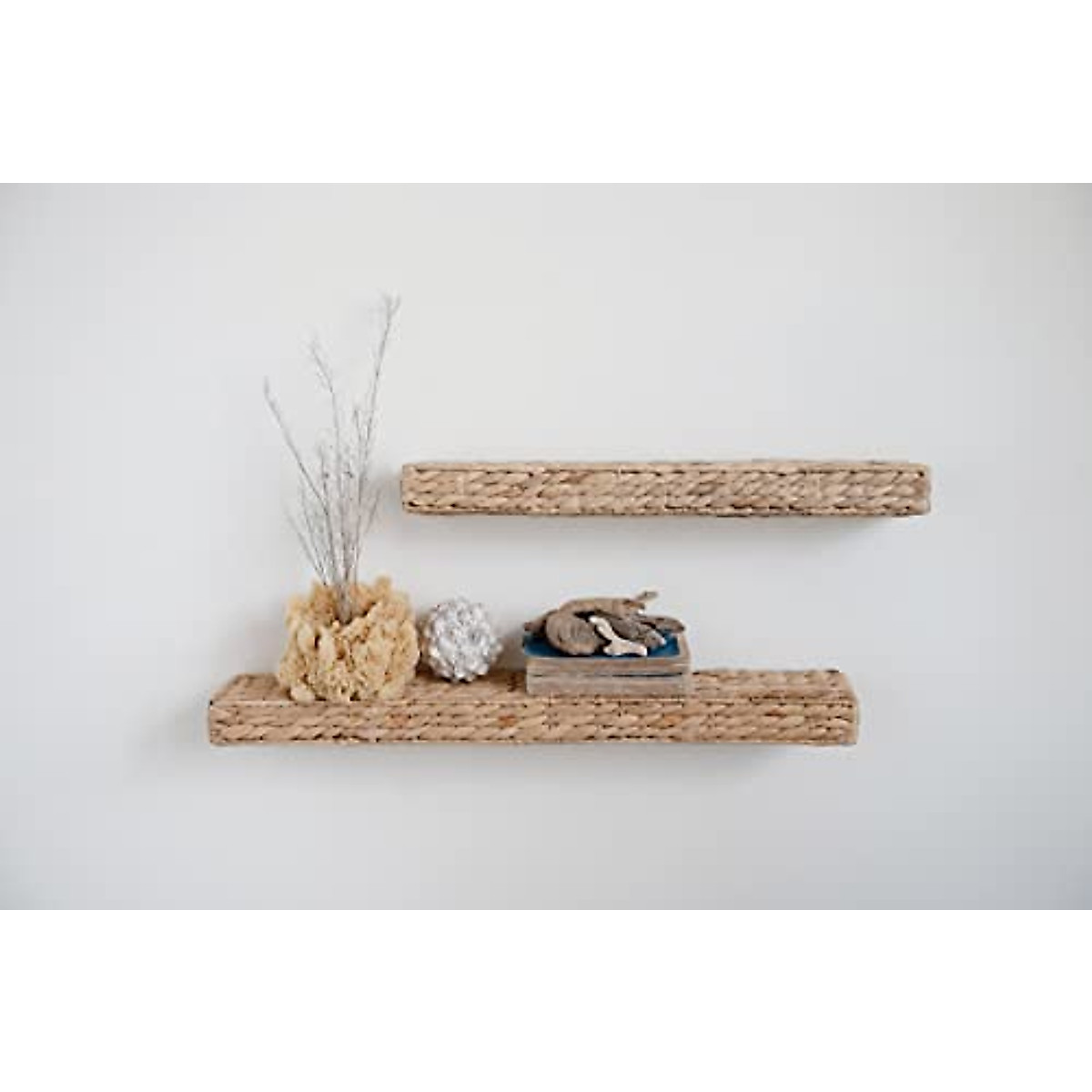 Creative Co-Op Handwoven Water Hyacinth Floating Wall Shelf