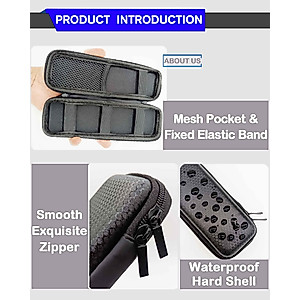 Oythiem Slim Hard Pen Cases for Adults, Travellers, Insulin Travel, Thin Black Pencil Case Hard Shell, Small Waterproof Pencil Box Organizer for Apple Pencil Usb C, Headphones, Executive Fountain Pens