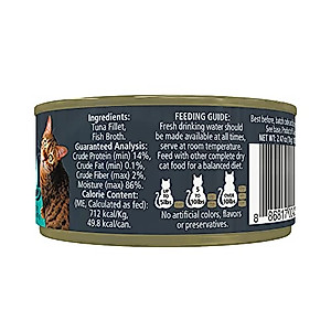 Reveal Natural Wet Cat Food, 24 Pack, Limited Ingredient, Grain Free Food for Cats, Tuna Fillet in Broth, 2.47oz Cans