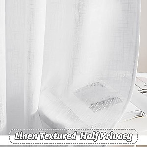 RYB HOME White Sheer Curtains & Velvet Curtains