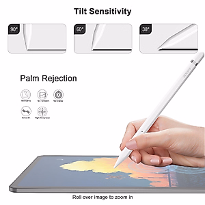 Shortcut Smart Button Stylus Pen for iPad Apple Pencil 1st 2nd Generation,BENWIS Pro 3X Fast Charge Apple Pencil Work for 2018-2023 iPad 6/7/8/9/10, iPad Mini 5/6, iPad Air 3/4/5, iPad Pro 11"/12.9"