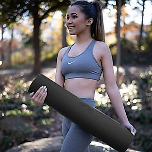 Mount Adams Vista Wide Yoga Mat Thick 6mm, 72" by 26", Extra Large Yoga Mat for Pilates, Stretching, Fitness, or Home Workout Gym, Non Slip and Anti Tear Exercise Mats, Great for Men, Women, and Kids (Charcoal)