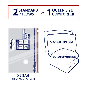 Hefty Shrink-Pak Vacuum Storage Bags – For Clothes, Pillows, Towels, Blankets & More – Space Saver Vacuum Suction Sealer Bags for Home or Travel – 3 XL Bags, 40 x 27 Inches