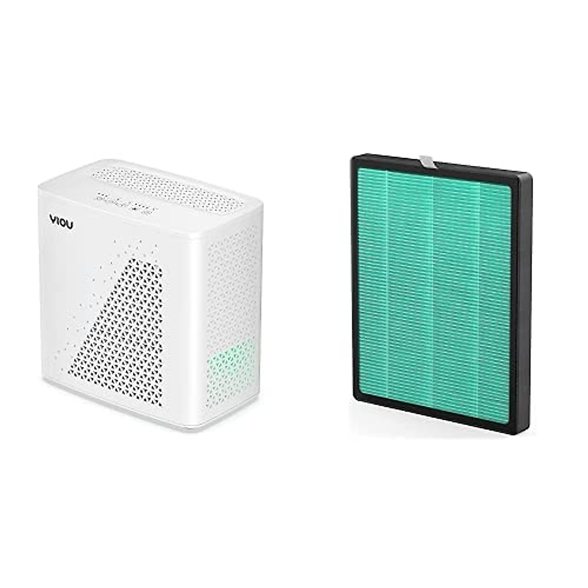 YIOU Air Purifier, White & Air Purifier R1 Replacement Filter, Deep Green