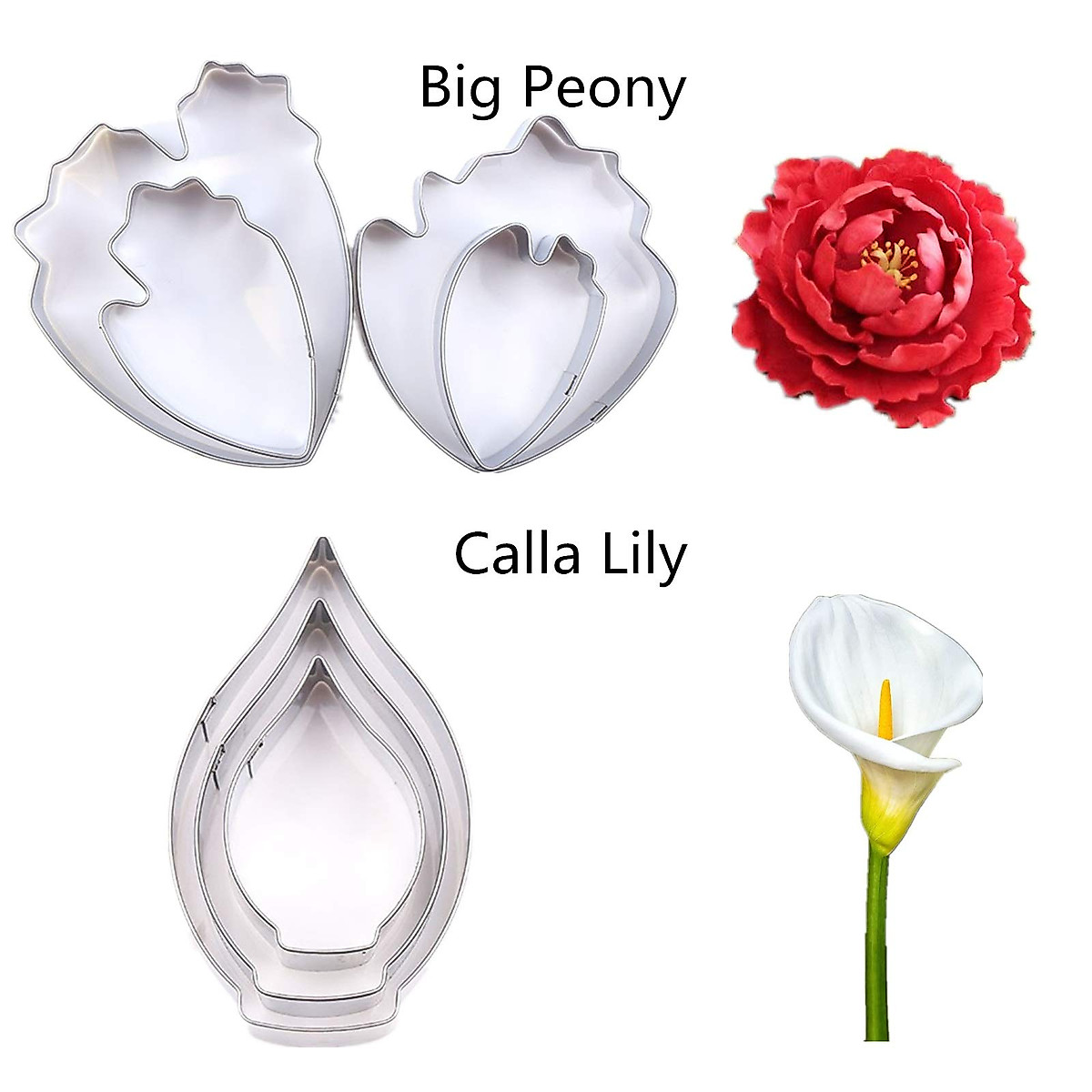 7set Stainless Steel Gum Paste Fower Cutter Set Fondant Flower Leaves Cutter Sugarcraft Cookie Cutter DIY Making Tools for Cake decorating Making Tools for Cake decorating