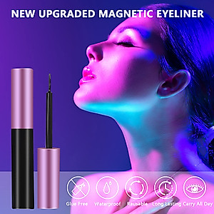 [10 Pairs] Magnetic Eyelashes and Eyeliner Kit, Reusable Magnetic Lashes with Eyeliner and Tweezers, 3D Natural Look False Eyelashes (10 PAIRS)