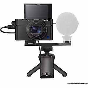 Sony Cyber-Shot DSC-RX100 VII Digital Camera with Shooting Grip Kit (DSC-RX100M7G) + 2 x 64GB Card + Case + 3 x NP-BX1 Battery + Card Reader + LED Light + Corel Photo Software + More (Renewed)