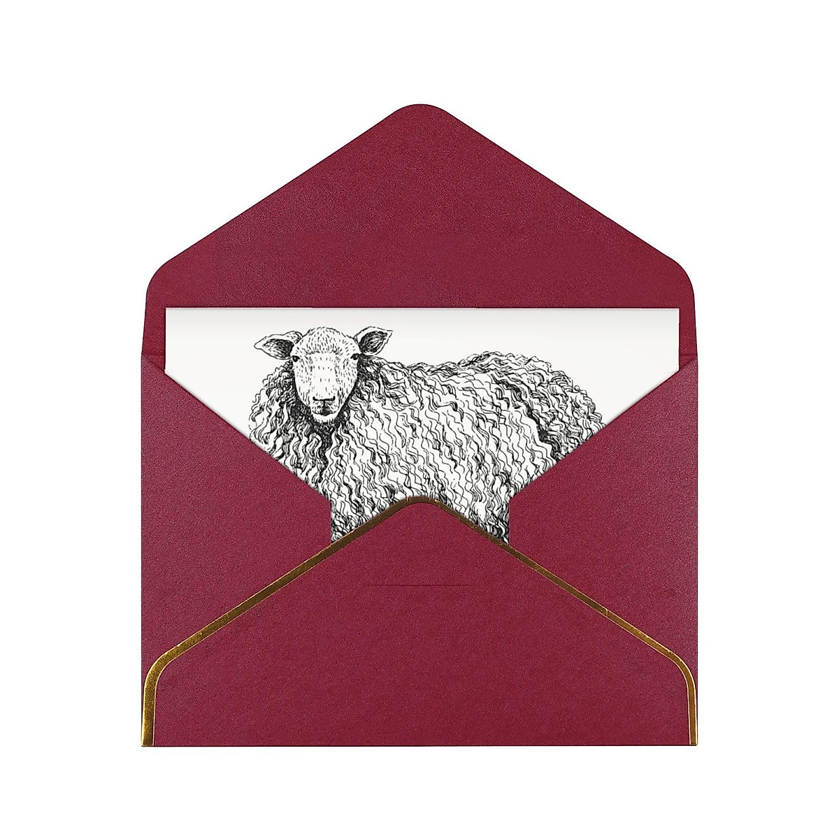Vintage Sketch Sheep Alpaca Thank You Cards With Envelopes, Blank Greeting Note Cards With Envelopes Blank Inside, Funny Birthday Cards For Women Men, Thank You Card For Wedding Business,Graduation