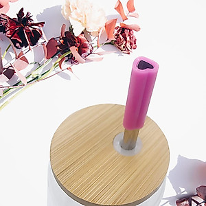 Amsthow Cute Metal Straws 6Pcs Heart Shaped Straws Reusable Stainless Steel Straw with Silicone Tip and Cleaning Brushes for Shakes, Drinking (Silver)