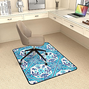 Mapuon Heavy Duty Desk Chair Mat for Carpet & Hardwood Floors, 48" x 36" Exquisite Jacquard Floor Mat Office Chair Mat for Carpeted Floors and Hardwood Floor for Home Office