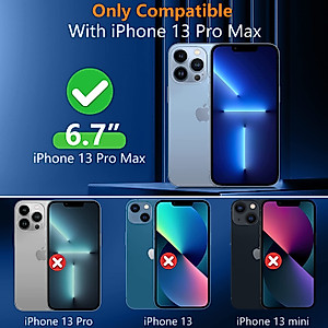 SPIDERCASE Designed for iPhone 13 Pro Max Case, [Crystal Clear Not Yellowing],with 2 Pcs [Tempered Glass Screen Protectors+Camera Lens Protectors] Slim Thin Phone Case, Clear