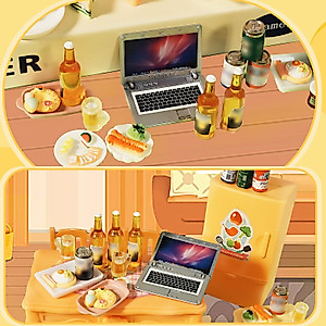 1:12 Scale 11 Pcs Miniature Beer Bottles and Beer Cans Mini House Drink Accessories for Fairy Garden Pub Bar Decoration Dollhouse Beer Glass Model