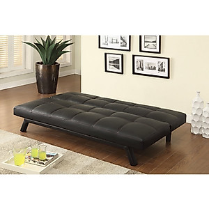 Coaster Furniture Sofa Bed Black Faux Leather Polyurethane 500765