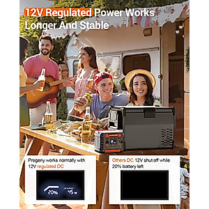 PROGENY 300W Portable Power Station, 299Wh/80818mAh Solar Generator, Regulated DC Output Backup Battery with Pass-Through Charging AC Outlet, Pure Sine Wave, LED Light Power Station for CPAP Camping