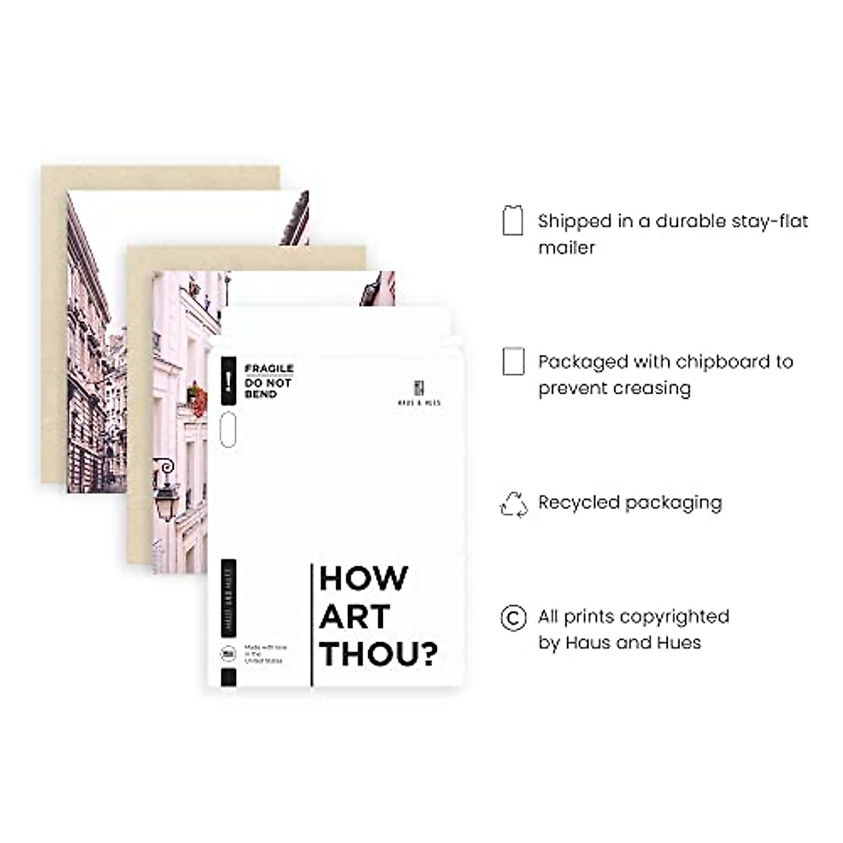 HAUS AND HUES Pink Paris Wall Decor Set of 4 Paris Wall Art and Paris Themed Bedroom Decor | Paris Decor for Bedroom, Paris Poster, Preppy Room Decor, Paris Bathroom Decor (8" x 10", UNFRAMED)