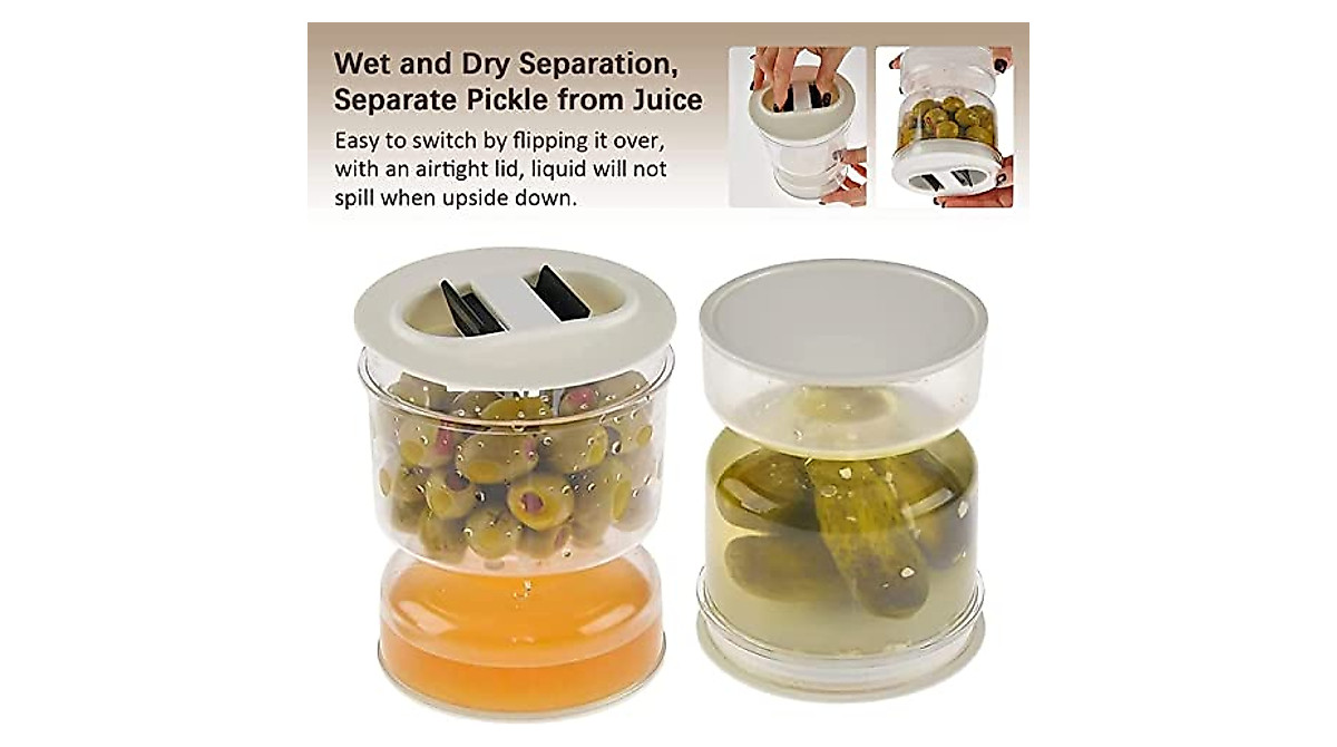 XCVBNM Pickle & Olive Hourglass Jar - Easy Food Storage