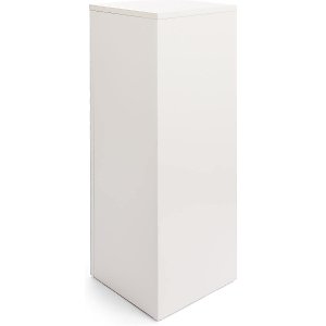 Displays2go, Rectangular Retail Store Pedestal, Laminated Particle Board & Melamine Construction – White Finish (WDCUBEWHT3)