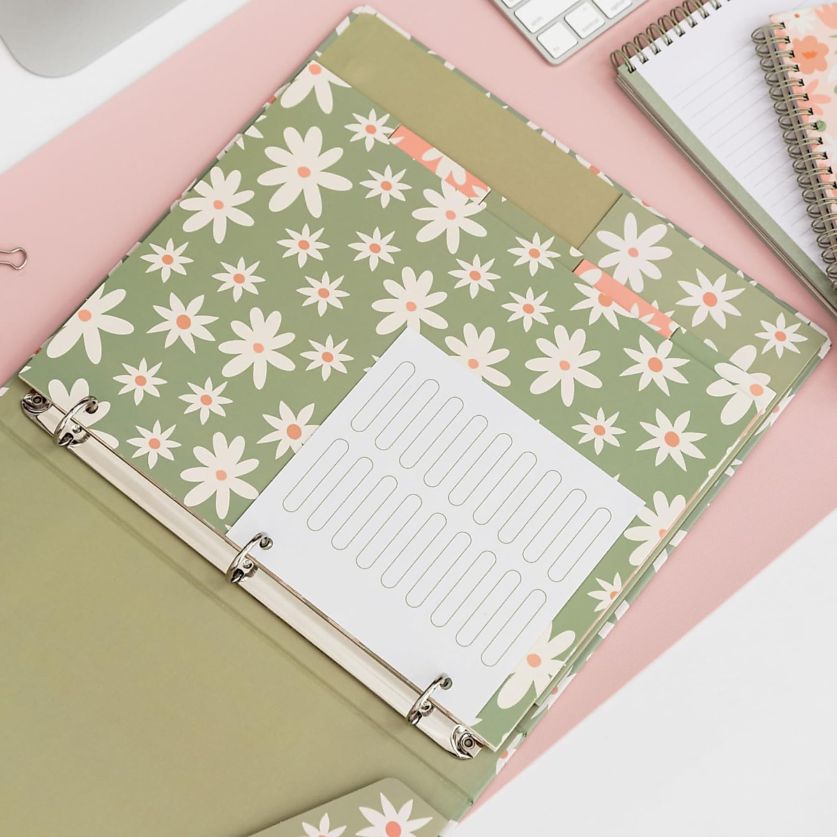 Cute Floral Hardcover Binder with Clipboard | Steel Mill & Co