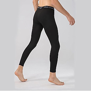 HYCOPROT Men's Compression Pants Athletic Tight, Leggings Base layer Bottoms for Running Workout Sports Yoga Basketball Black