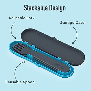 Bentgo® Kids Prints 5-Compartment Bento-Style Kids Lunch Box Set with Reusable Plastic Utensils (Dinosaur)