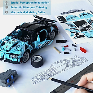 BIRANCO. Toy Car Model Building Kit - Race Car Building Set STEM Toy for Boys & Girls 8-14 Years Old, Build and Display a Popular Supercar with Pull Back. Gift Ideas for Kids Ages 6-12 (490 pcs)