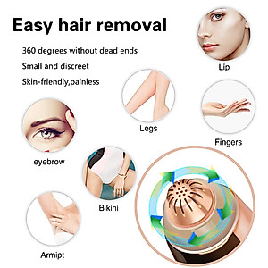 Eyebrow Hair Remover Replacement Heads: Compatible with Finishing Touch Flawless Women Eyebrow Hair Remover Trimmer Blades Painless, with Cleaning Brush, As Seen On TV 18K Gold-Plated Gold 6 Count