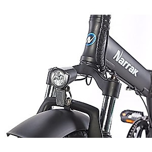 Narrak 48V 500W 13 Ah 20" x4.0 Folding Fat Tire Step Over/Step-Thru Electric Bicycle Mountain Removable Battery E-Bike Foldable Snow Electric Bike (Step-Thru Black)