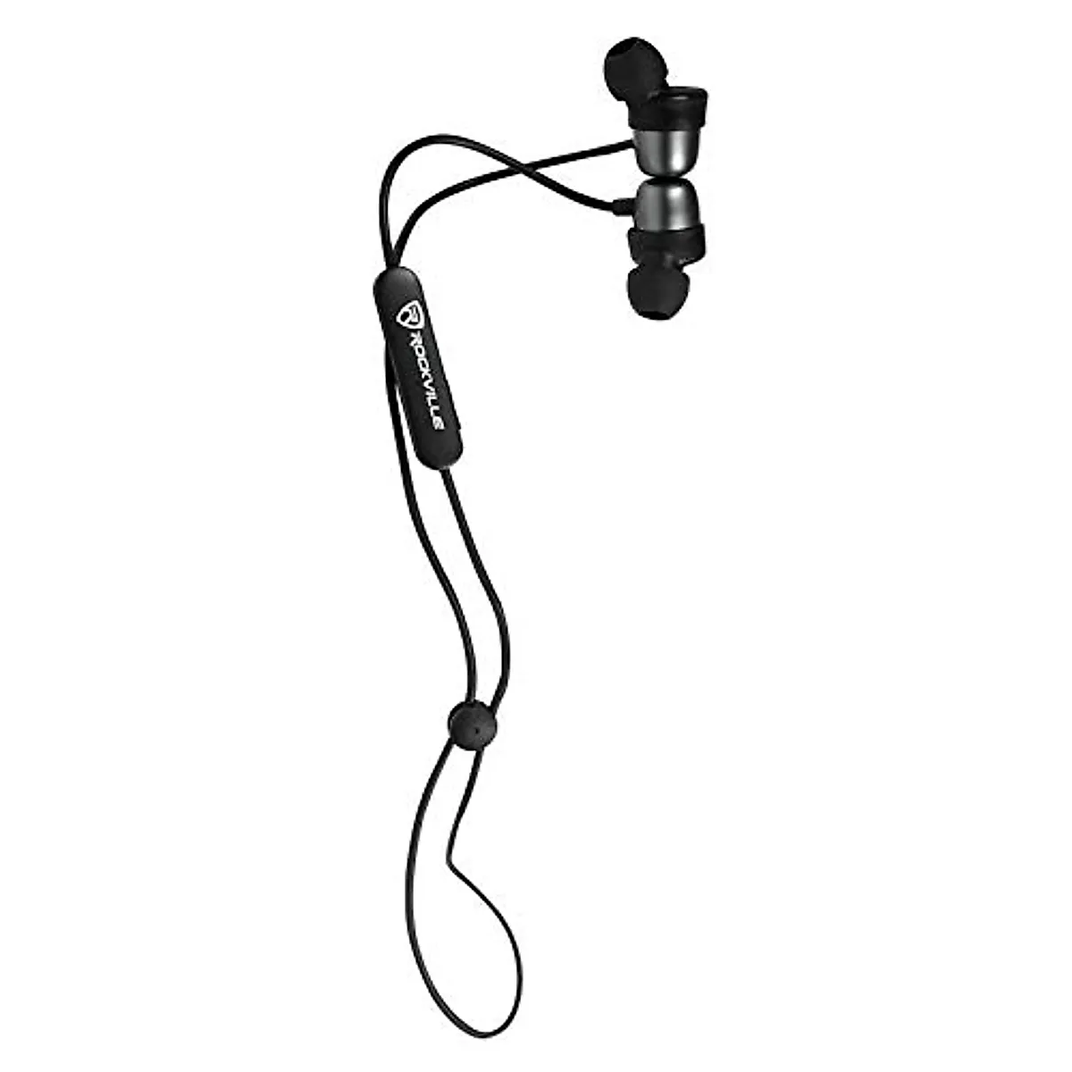 Rockville EBT35 Gunmetal Magnetic Bluetooth Earbuds in-Ear Sport Headphones/IPX5