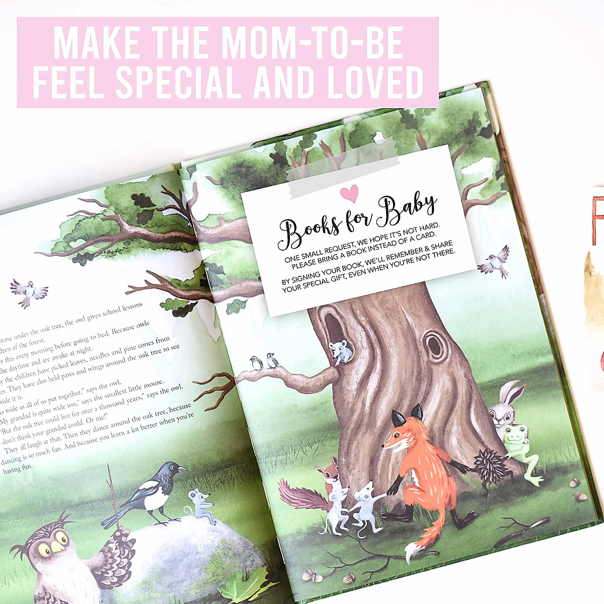 Hadley Designs 25 Books For Baby Shower Request Cards - Pink Baby Shower Invitation Inserts, Guest Book Alternative, Bring A Book Instead Of A Card, Baby Shower Book Request For Girls