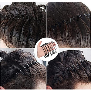 DUNQING metal headband hairband, wavy headband, metal headband, fashionable metal headband, non-slip headband for men and women (6pcs)