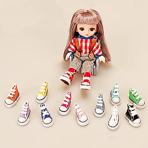 Mimeela 7 Pairs Mini Finger Shoes, Cool Mini Skateboard Shoes for Finger Breakdance, Fingerboard, Elf Shoes Doll Shoes, Used As Making Shoe Keychains and Sneakers for Birds