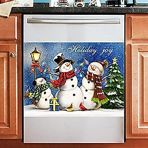 Dishwasher Magnetic Cover Kitchen Decor Magnetic Appliance Covers Christmas Snowman Refrigerator Dishwasher Decal Magnetic Refrigerator Cover Dishwasher Cover Metal Door Garage 23 W x 17 H Inches