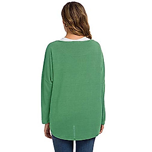 UGET Women's Oversized Baggy Off Shoulder Long Batwing Sleeve Loose Fitting Pullover Casual Comfy Fall T-Shirt Sweaters Tops XX-Large Light Green X-Large Light Green