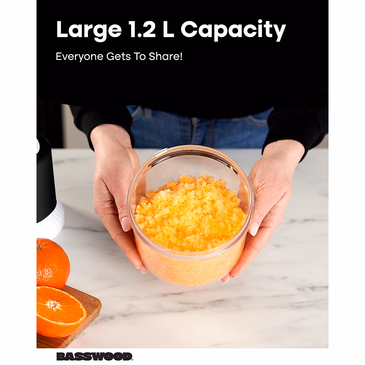 Manual Ice Shaver - Snow Cone Machine with Ice Cube Tray, Stainless Steel Blades, & Large Container - Portable Crushed Ice Machine for Home - Shaved Ice Maker Kit for Kids Snowcones, Slushies & More