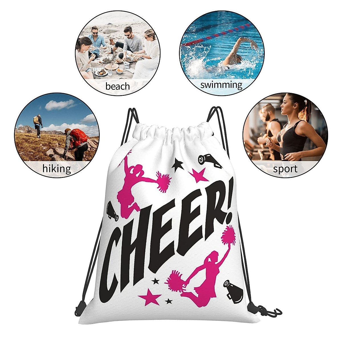 Skasueko Soccer Ball On Fire And Water With Lightening Around 3d Abstract Pattern Unisex Drawstring Gym String Bag Drawstring Backpack Waterproof Light Durable Sack Pack Sport Cinch Bag Gifts