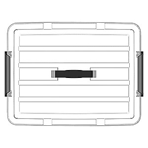 Cetomo 15L*3 Plastic Storage box Tote Organizing Container with Durable Lid and Secure Latching Buckles, Stackable and Nestable, 3Pack, clear with Black Buckle