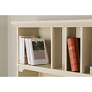 Bush Furniture Salinas L Shaped Desk with Hutch, 60W, Antique White