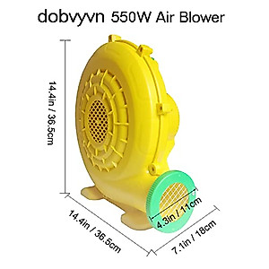 dobvyvn Air Blower 550 Watts, Bounce House Blower for inflatables Jump House, Inflatable Castle and Jump Slides, Efficient and Convenient Commercial Inflatable Blower for Bounce House (Style C)