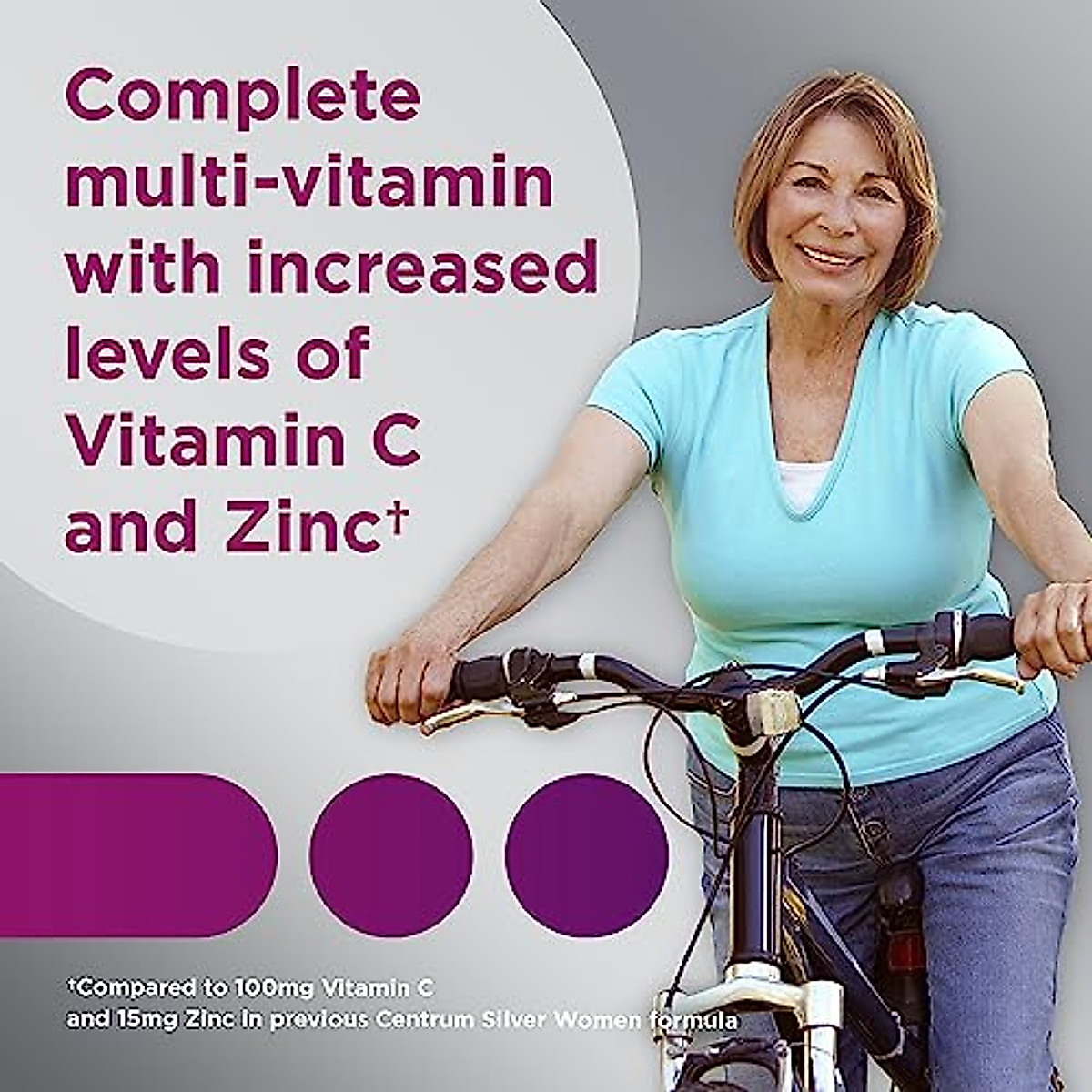 Centrum Silver Women's Multivitamin for Women 50 Plus, Multivitamin/Multimineral Supplement with Vitamin D3, B Vitamins, Non-GMO Ingredients, Supports Memory and Cognition in Older Adults - 100 Ct