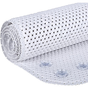 Duck Brand Softex Bath Mat for Tubs, Machine Washable, 17 x 36 Inches, White, Skid Resistant (393477)