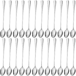 Roshtia Long Handle Spoons, 7.6 Inch Ice Tea Spoon, Long Handle Coffee Spoons, Coffee Stirrers, Ice Cream Spoon, Stainless Steel Coffee Spoons, Cocktail Stirring Spoons (24 Pieces)