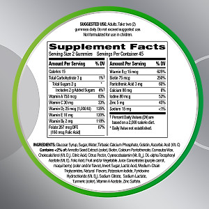 Centrum MultiGummies Gummy Multivitamin for Adults 50 Plus, Multivitamin/Multimineral Supplement with Calcium, Zinc and Vitamins B and D, Assorted Fruit Flavor - 90 Count